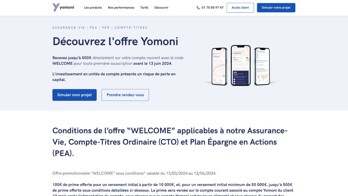 Yomoni Vie : jusqu'à 500 euros offerts avec votre contrat d'assurance vie